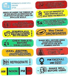 indicia of authority: drug warning labels