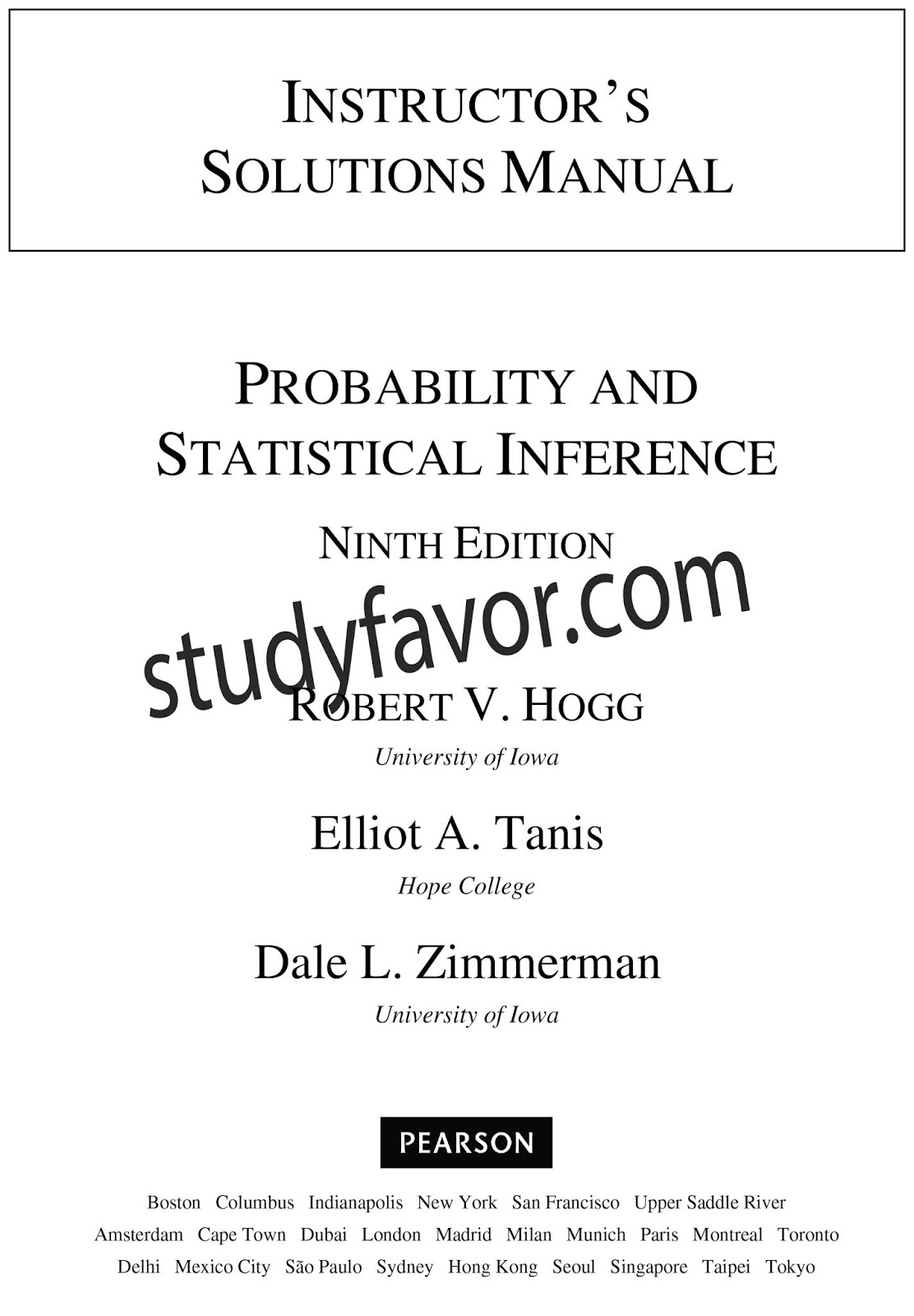 Solution:: Probability and Statistical Interference by Robert V. Hogg ...