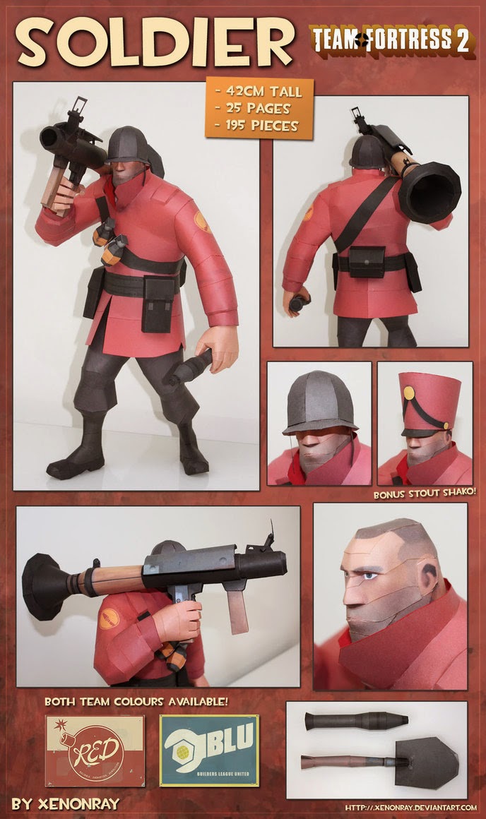 Team Fortress 2 - Soldier Papercraft | Papercraft Paradise ...