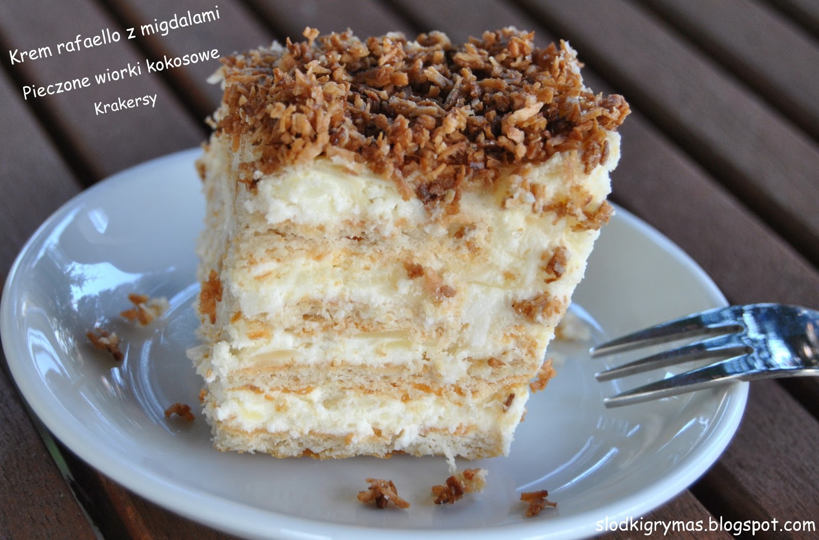 Słodki Grymas: Ciasto rafaello na krakersach