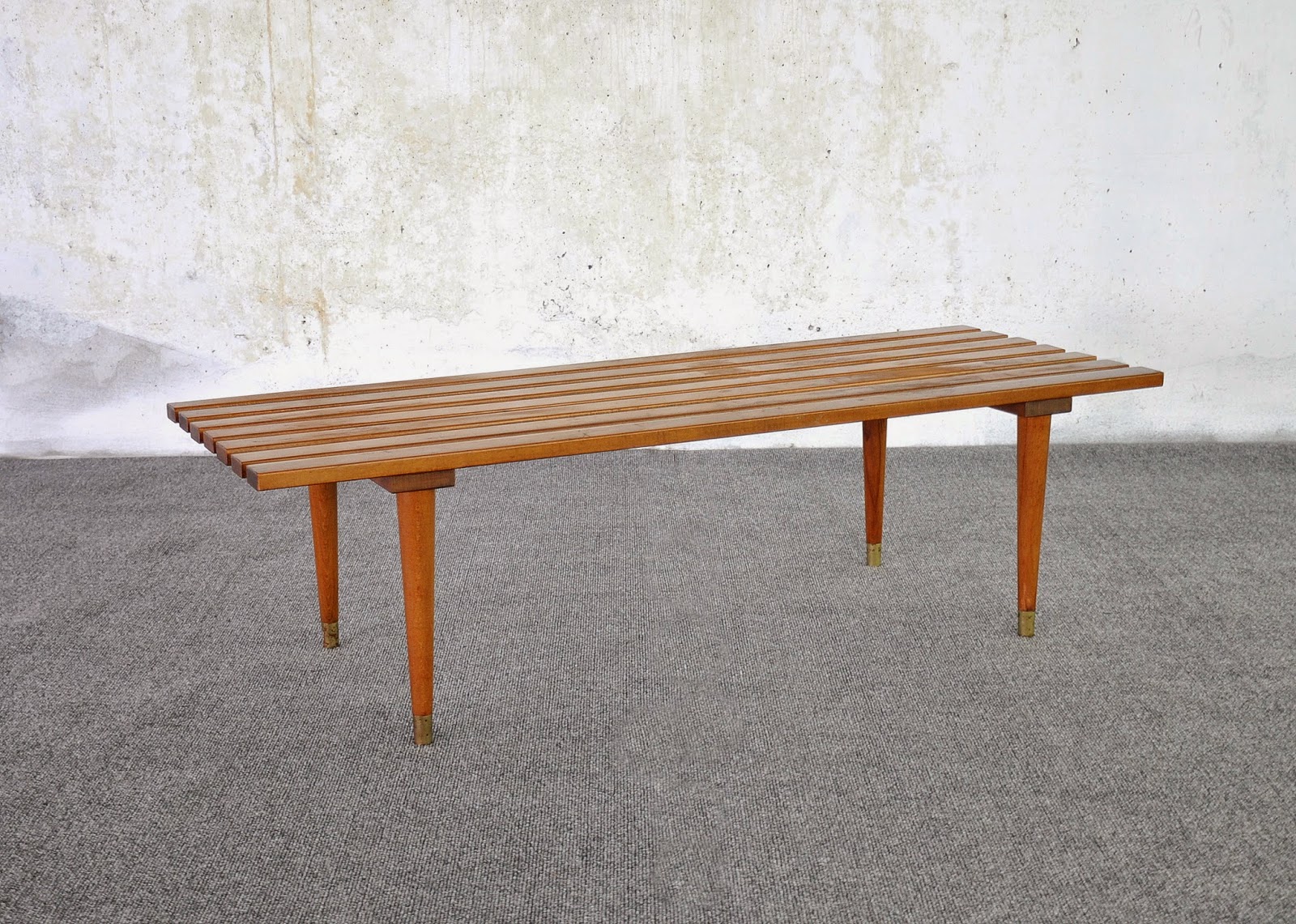 SELECT MODERN: Mid Century Modern Slat Bench