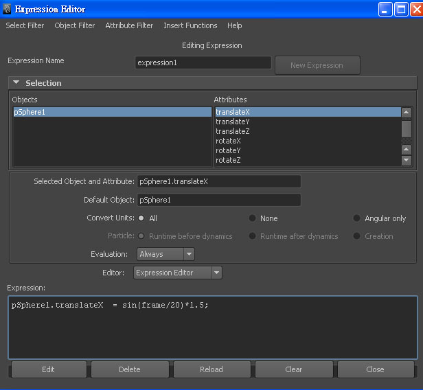 Maya 每日一招: 在 graph editor 顯示 expression 所產生的曲線