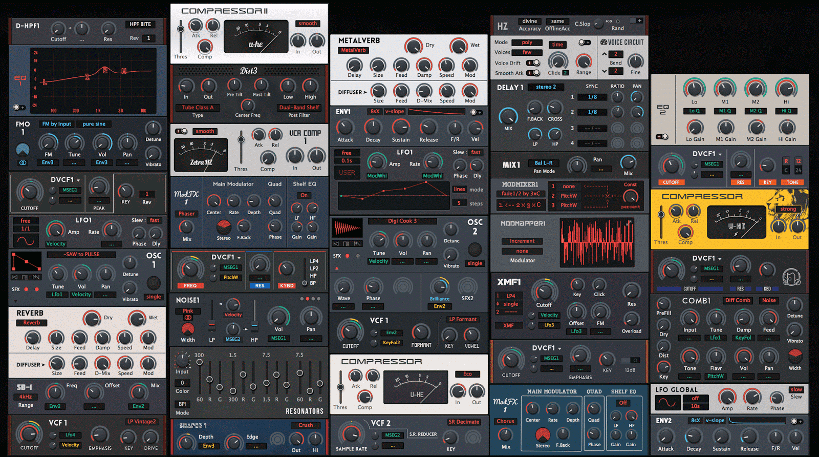Plugmon released Massive Modular GUI for U-he Zebra 2 - SYNTH ANATOMY