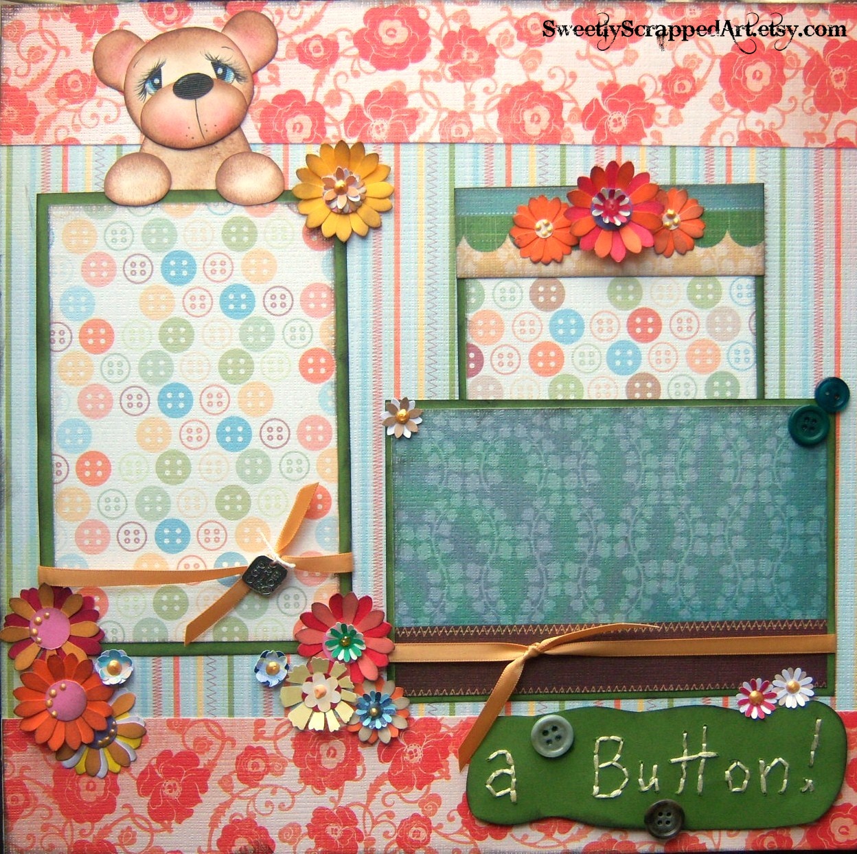 Sweetly Scrapped: Cute as a Button Layout