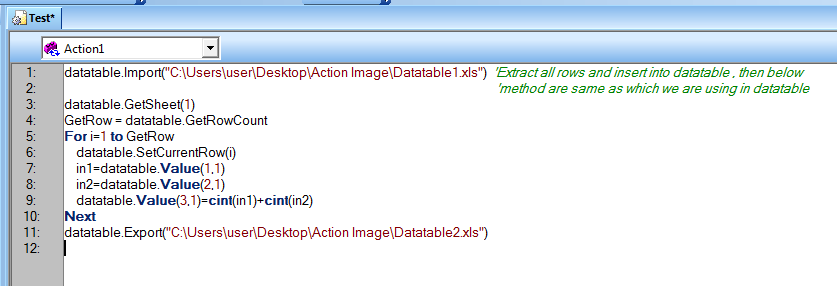 My Careers: QTP DataTable