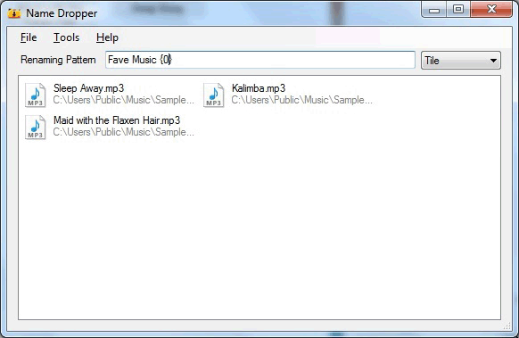 Rapid Streams Name-Dropper: Drag-and-Drop Renaming: Guide