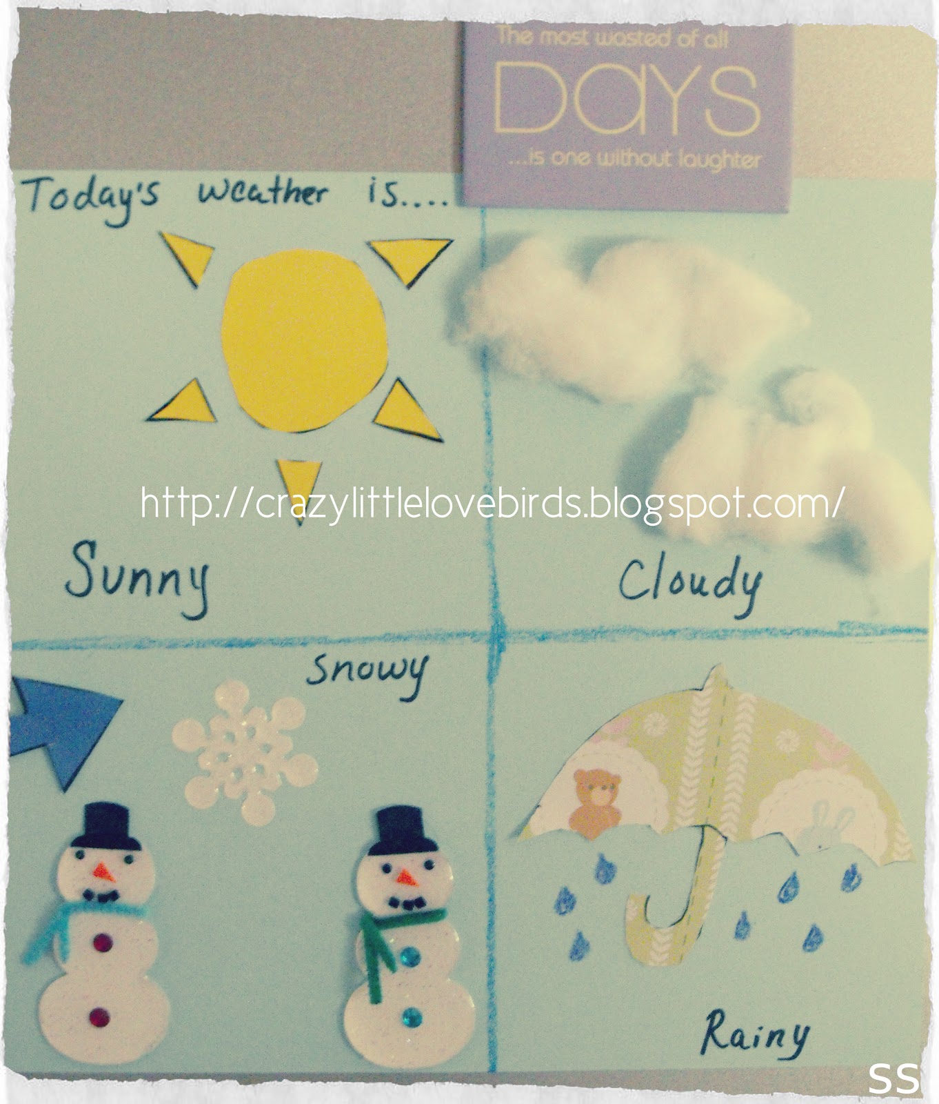 Crazylittlelovebirds: Craft for the day: Weather Chart