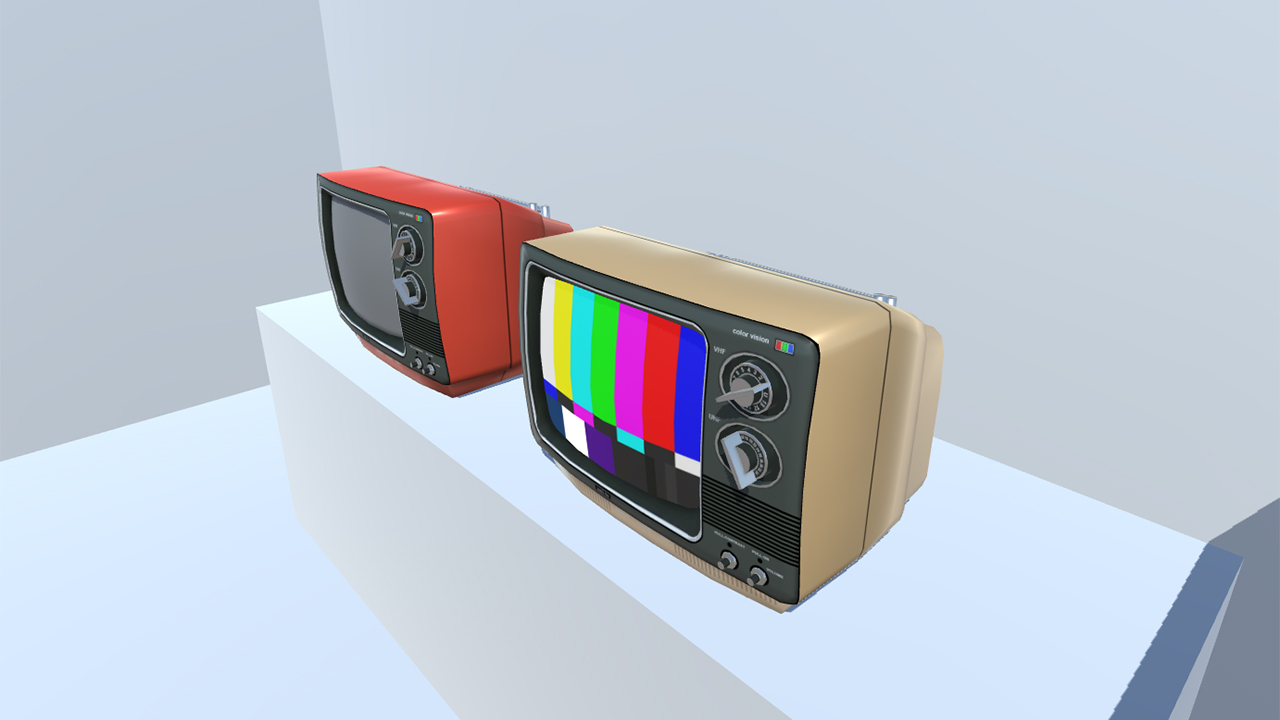 3D prop : Vintage TV model - a