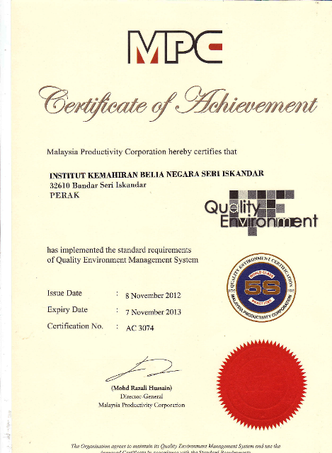 PENGANUGERAHAN EKSA: SIJIL AMALAN 5S KALI KEDUA