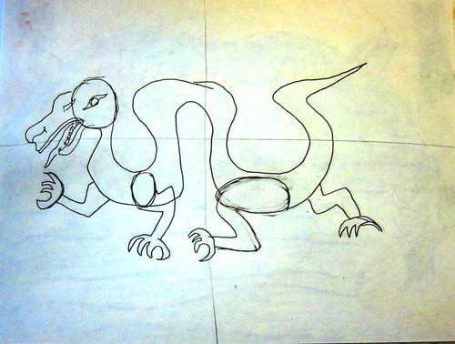 Chinese Water Dragon Drawing