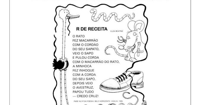 Espaço Carol Educar: Poesia R de receita