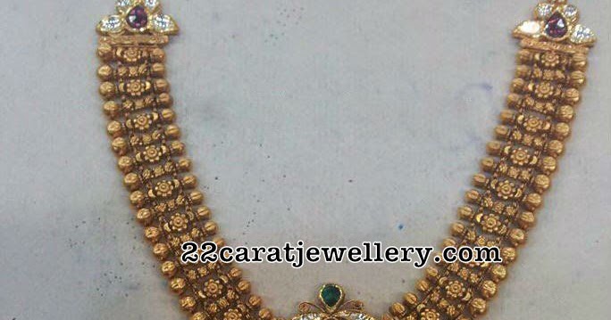 Antique Long Chain with White Stones - Jewellery Designs