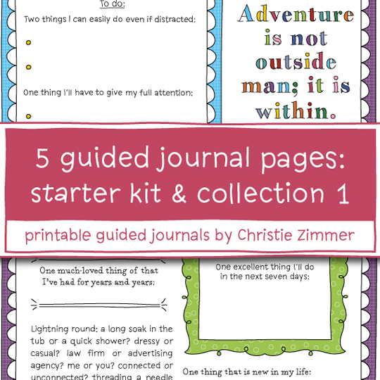 Adventures in Guided Journaling: A starter kit, 5 new journal pages ...