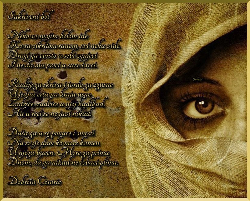 Poezija, mudre misli i citati: Dobriša Cesarić - Skriven bol