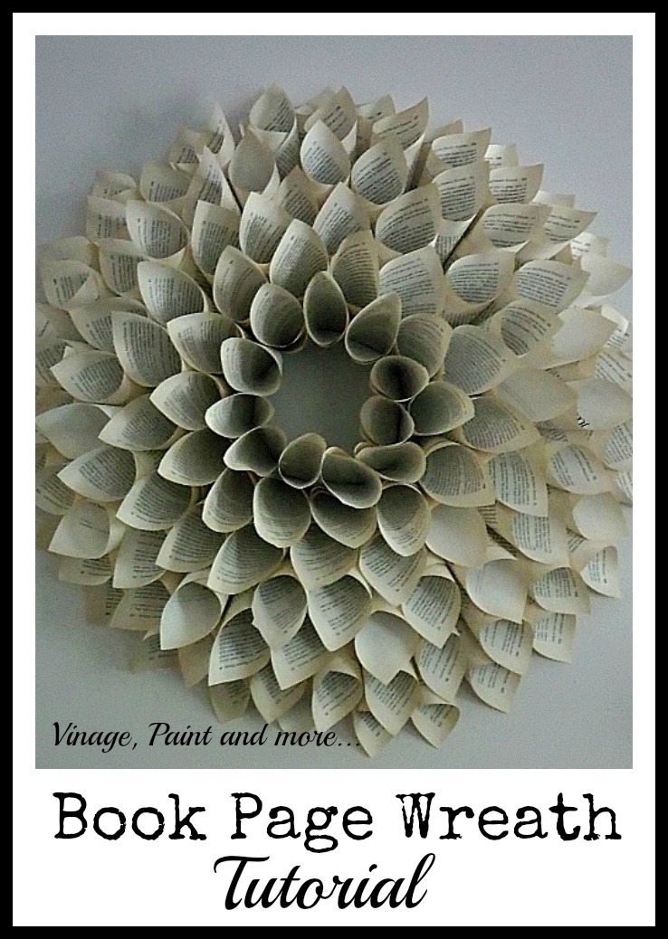 Book Page Wreath Tutorial | Vintage, Paint and more...