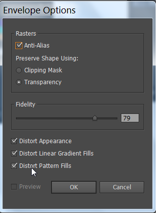 การปรับลายพื้นตามรูปร่าง ด้วย Envelop Distort