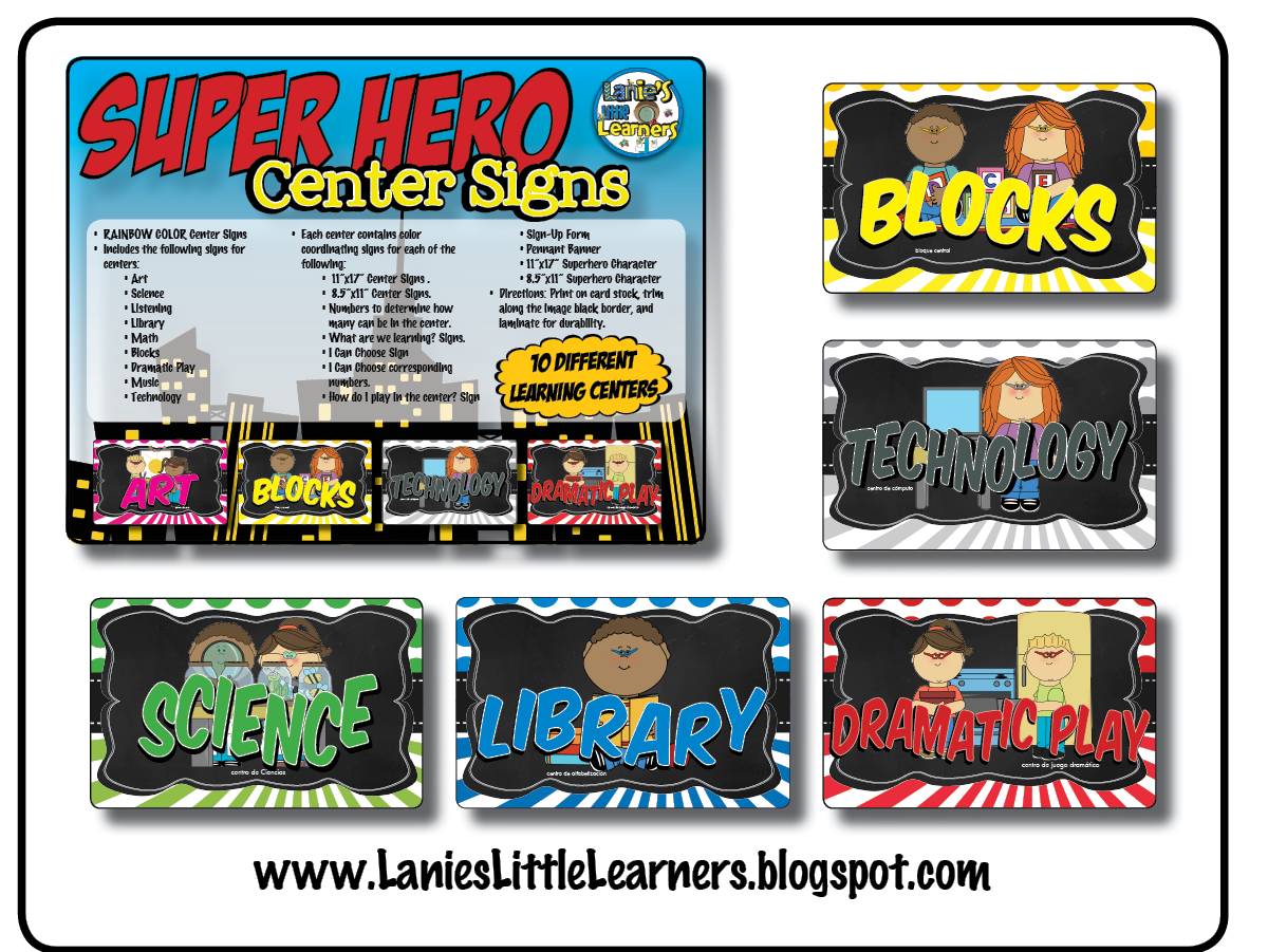 Superhero Classroom Signs