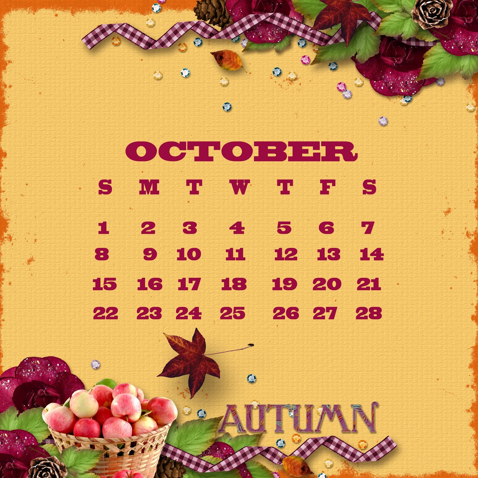 The Cherry On Top: October's Free DeskTop Calendar