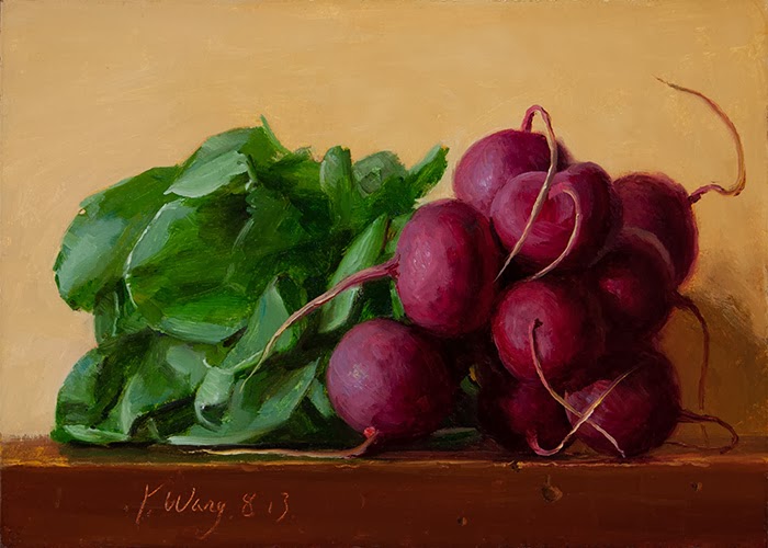 Wang Fine Art: a bunch of radish, daily painting, a painting a day ...