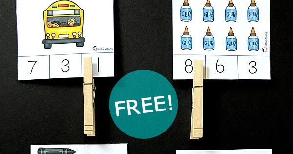 Back to School Counting Clip Cards | Totschooling - Toddler, Preschool ...