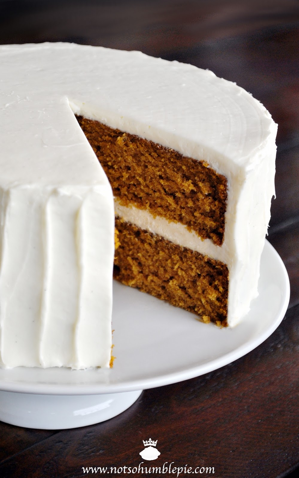 Not So Humble Pie: Pumpkin Spice Cake with Whipped Cream Cheese Frosting