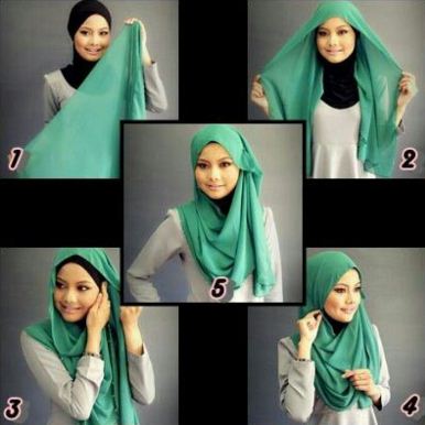 7 Cara Memakai Hijab Segitiga Simpel Modern Terbaru ~ hijab cantik