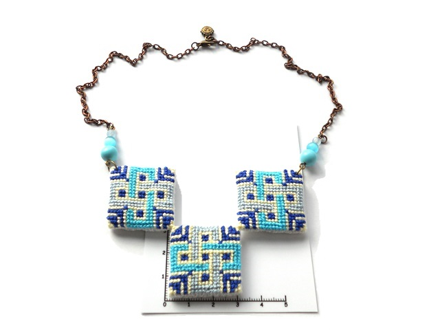 Bijuteriile Elizei - bijuterii handmade: Colier din trei piese cusute ...