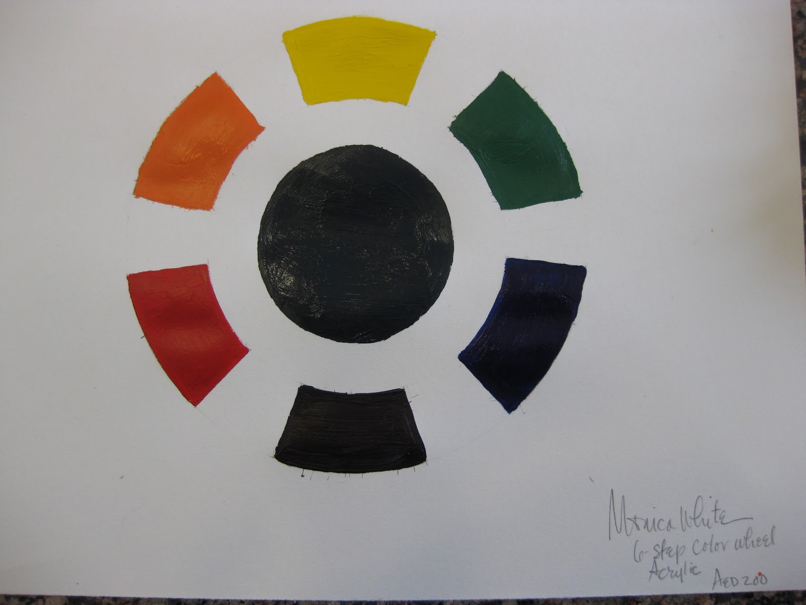 Monica White's Art Blog: Week Four Value Scale and 6-step Color Wheel