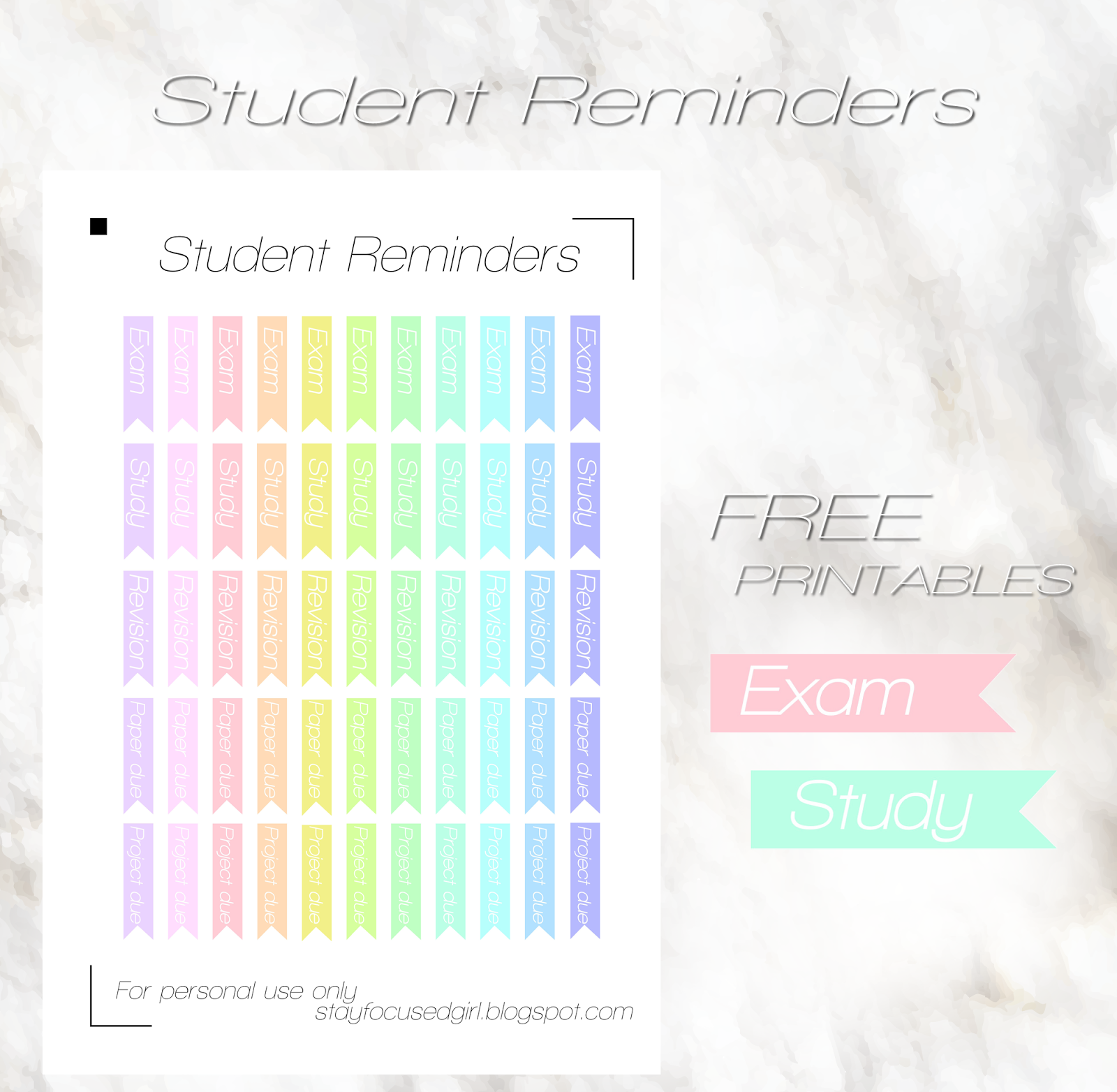 StayFocusedGirl: Student reminders