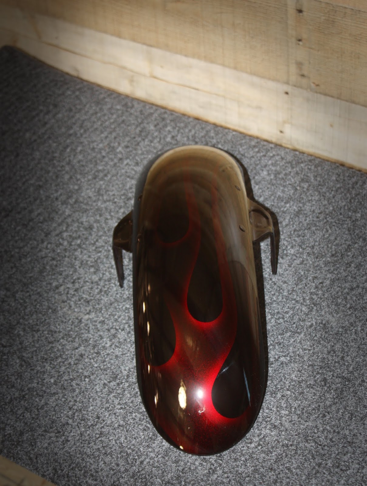 Online Motorcycle Paint Shop: Brandywine Candy Red Ghost Flames on black