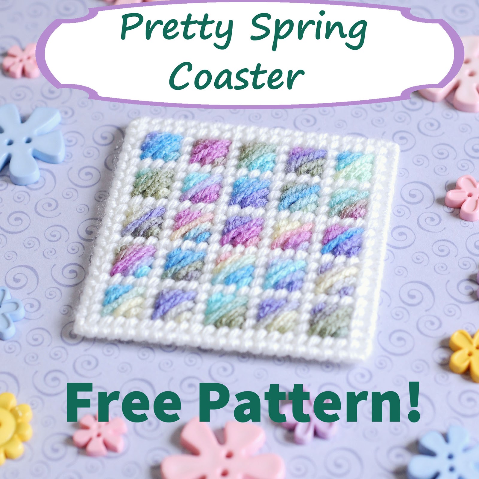 Strings Away!: Free Friday: Pretty Spring Coaster