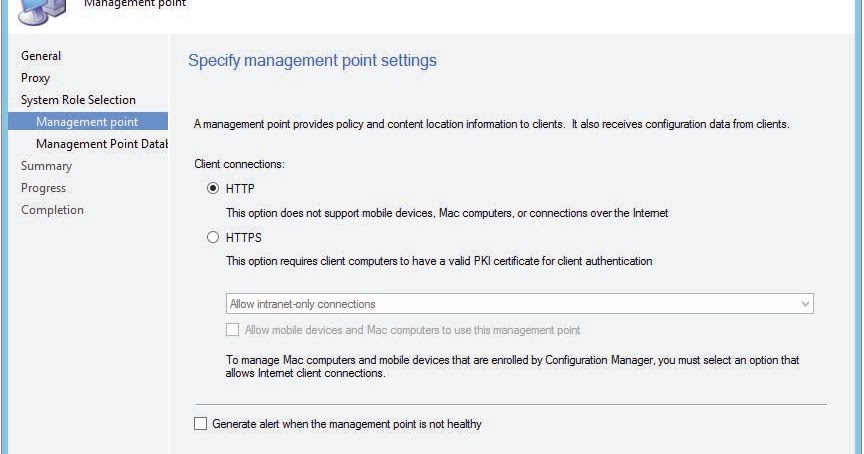 SCCM 2012: Installing Site System Roles : Management Point