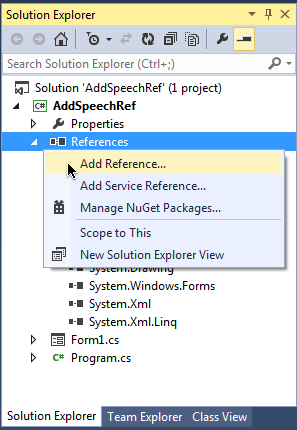 How to add a reference to a library in Windows Forms Application ...