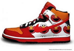 Nike Dunks Custom Design Sneakers : Sesame Street Nike SB Dunk Elmo ...