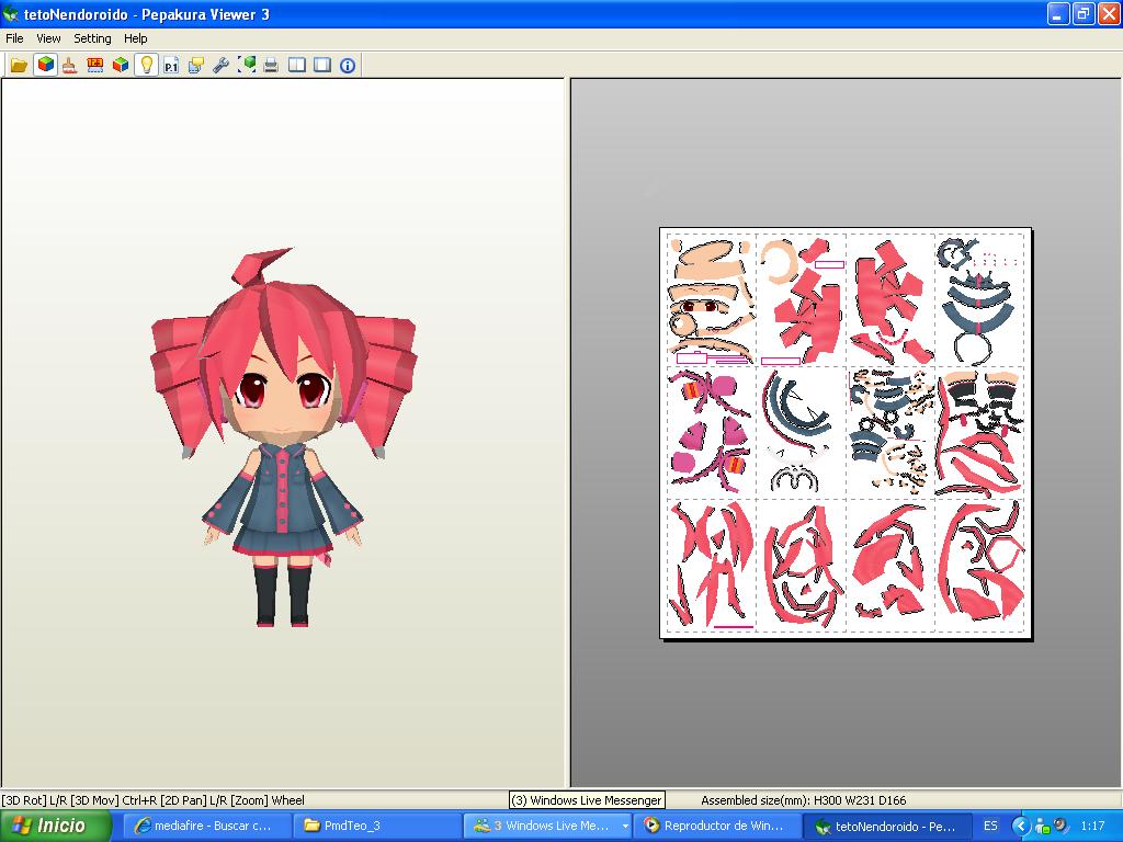 Paperloid Papercraft: Kasane Teto Nendoroid