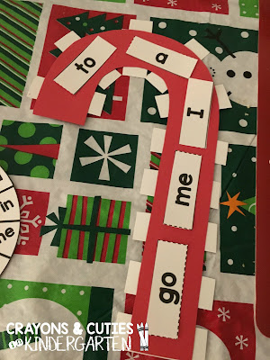 Crayons & Cuties In Kindergarten: Holiday Centers & Candy Cane Word Work!