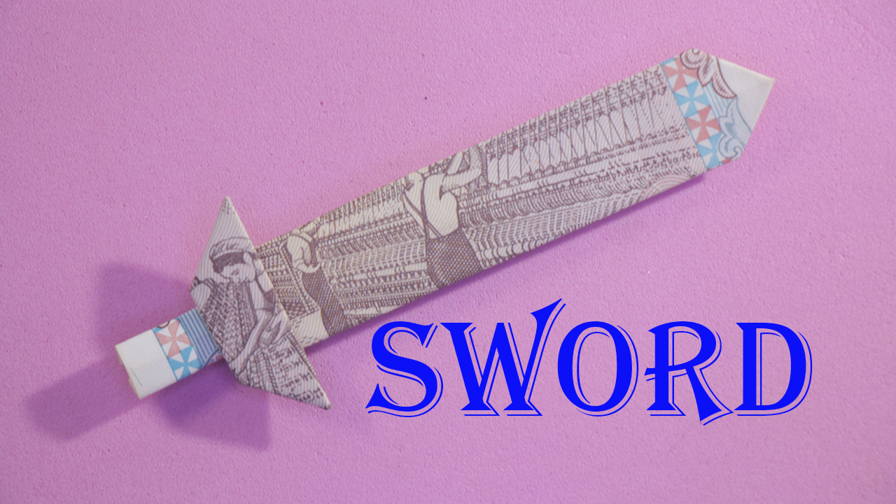 xếp tiền giấy thanh kiếm money origami sword - cách xếp tiền giấy việt nam
