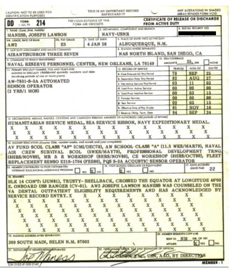 Joe Maness: Military