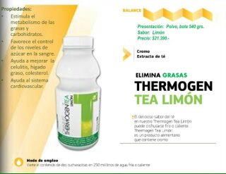 productos omnilife: THERMOGEN TEA LIMON (Elimina Grasas)