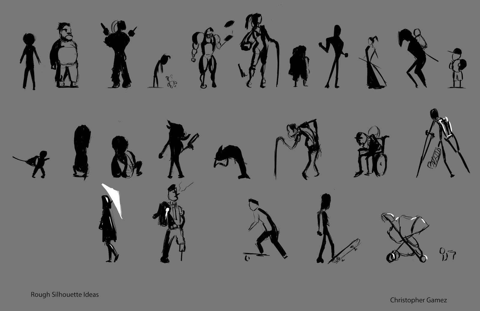 Advanced Tools for Concept Art I: Christopher_Gamez_Week1_Silhouettes