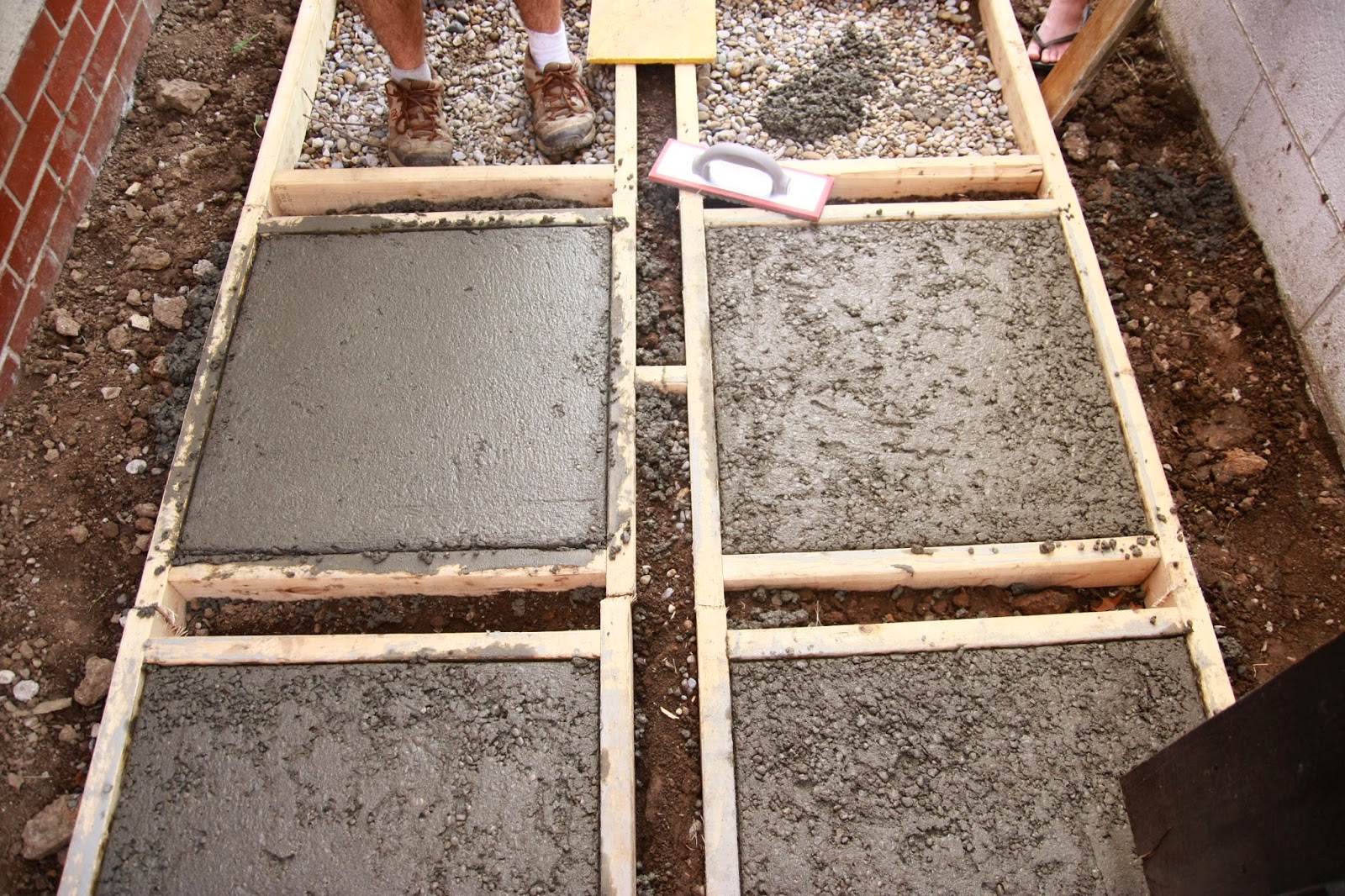 Over on Dover: Pouring Concrete Pavers