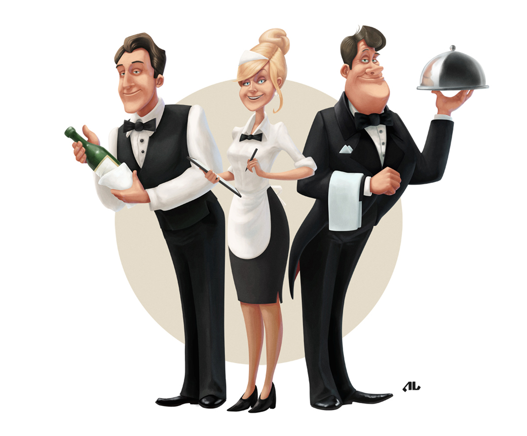 Anton Lubich Art Blog: Restaurant characters