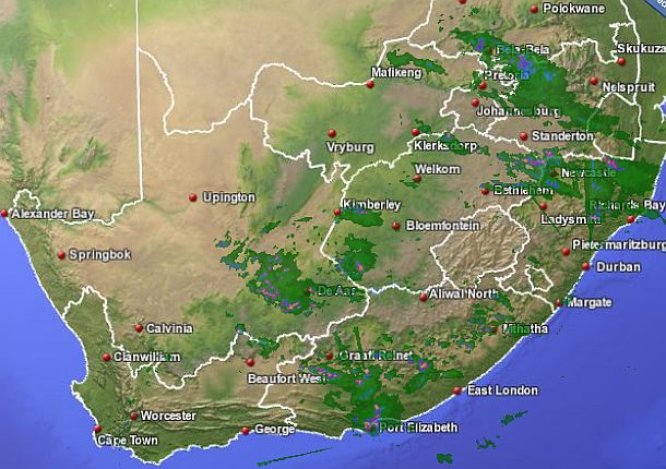 south Africa Map Weather