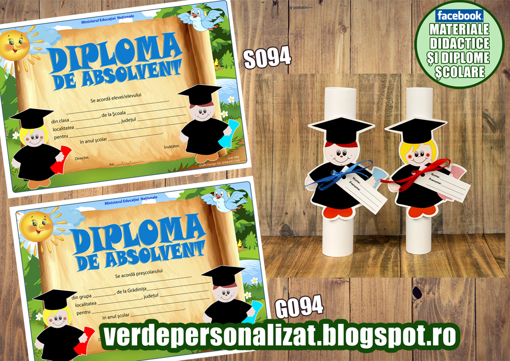 verde personalizat: Diplome cu mascota clasei