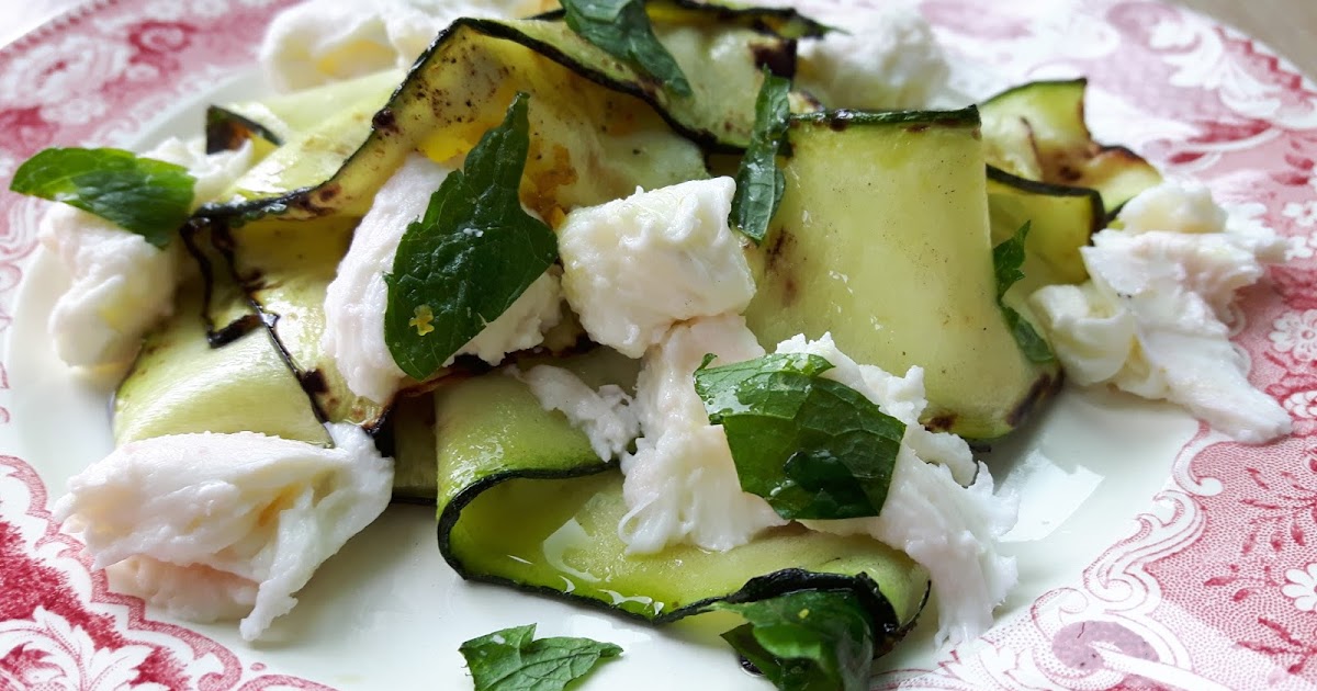 Marinated courgette, mozzarella