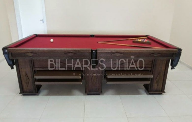 Bilhares União: Mesa de Bilhar Profissional com pano bordo e tampo ... Bilhares União: Mesa de Bilhar Profissional com pano bordo e tampo ...