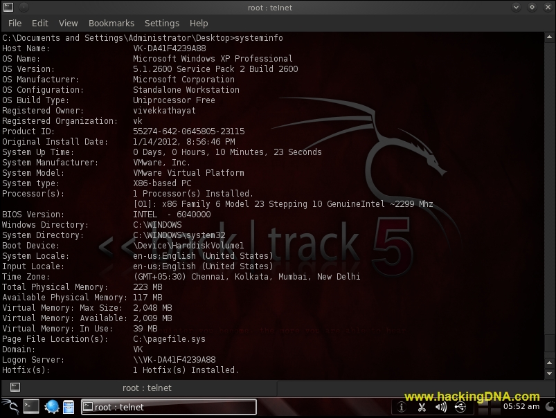 HackingDNA: TELNET On Backtrack 5