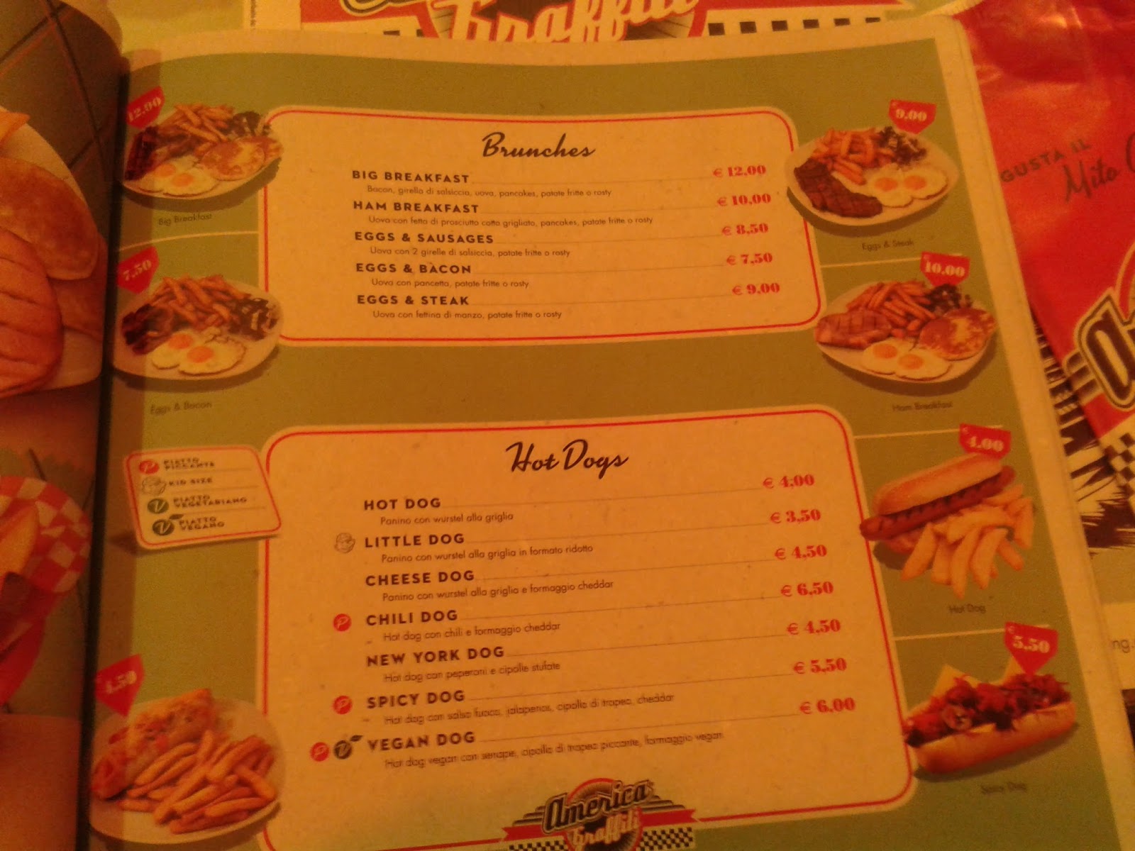 Menu e Prezzi: Menu della Catena di ristoranti America Graffiti ...