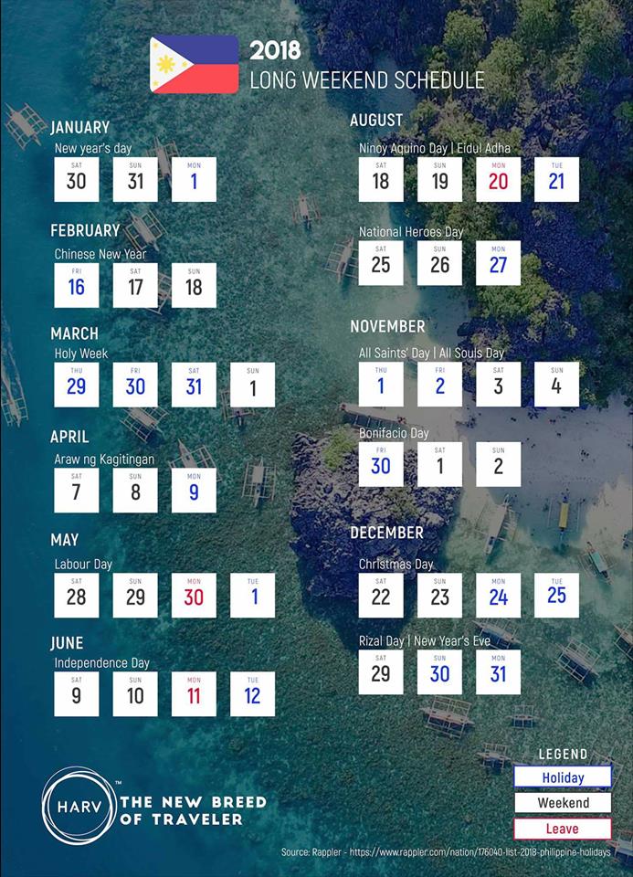 #WalangPasok: Deped Calendar 2018 Long Weekend Schedule and Holidays ...
