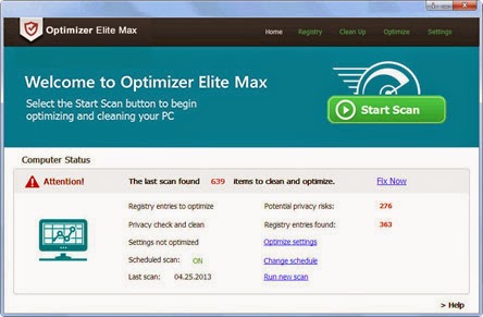 +click rescue information: Optimizer Elite Max 削除アンインストール方法